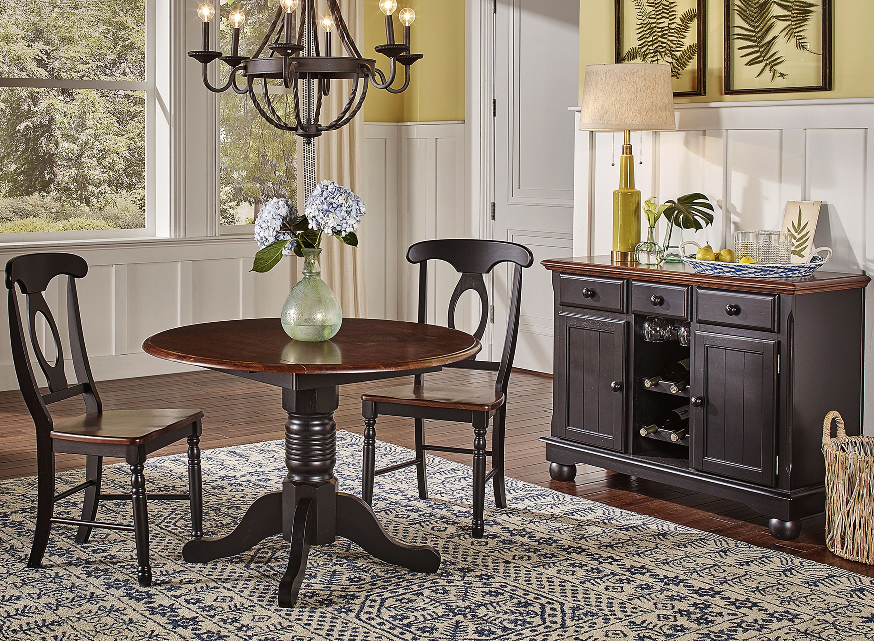 British Isles 3-pc. Round Napoleon Dining Set with Drop-Leaves ...