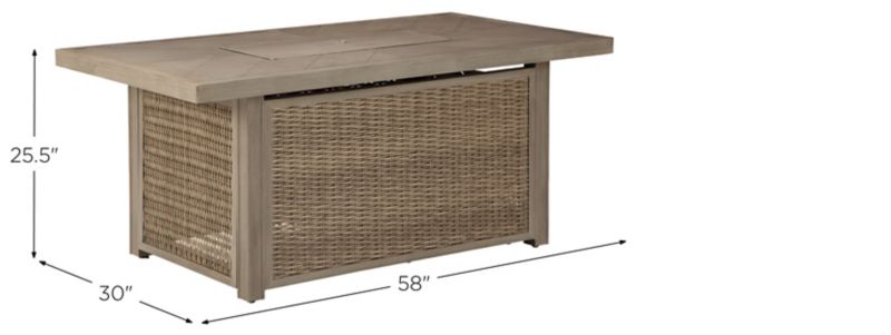 Beachcroft Rectangular Fire Pit Table | Raymour & Flanigan