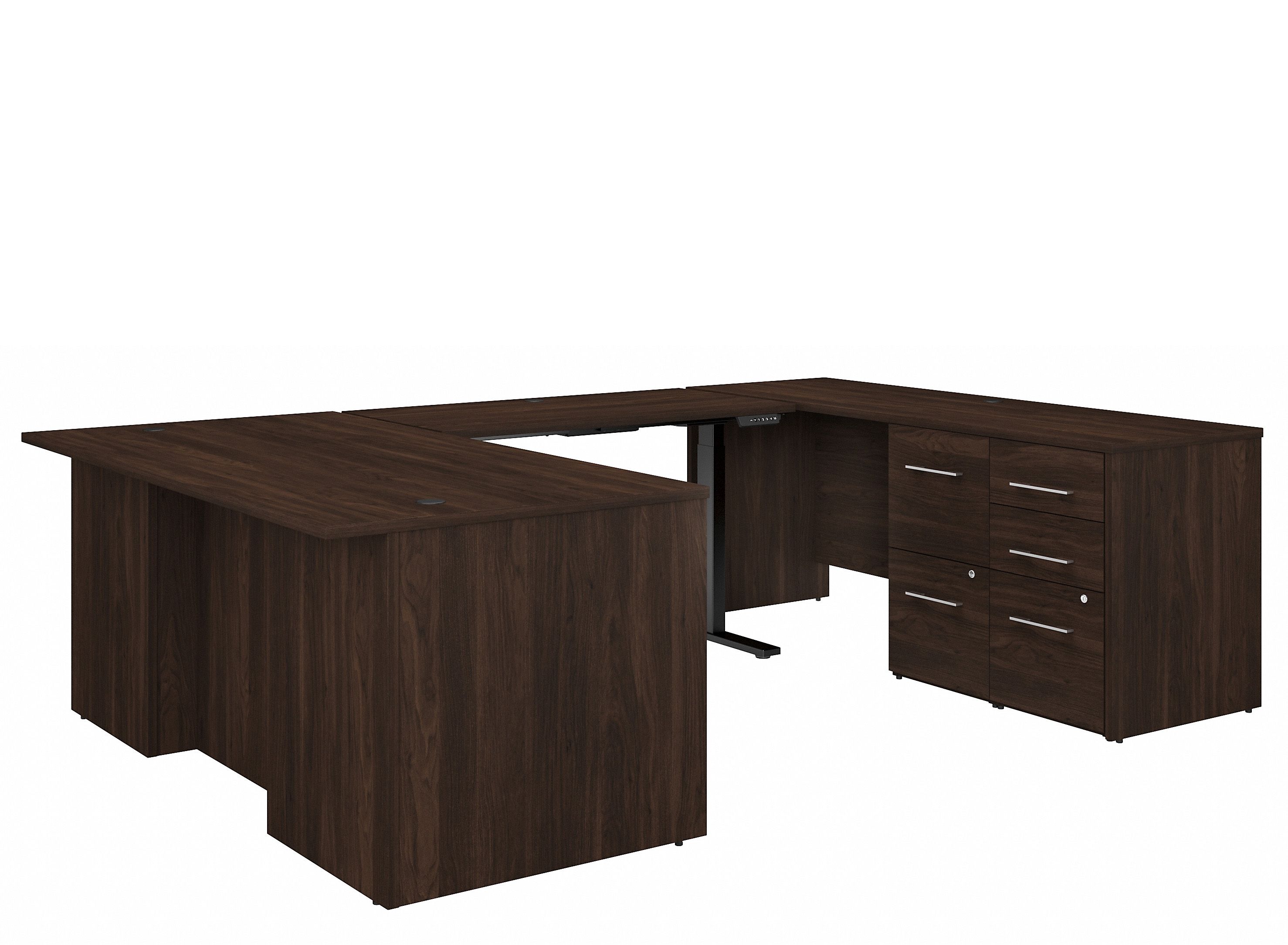 Office 500 72W Height Adjustable U Shaped Executive Desk w/ Drawers ...