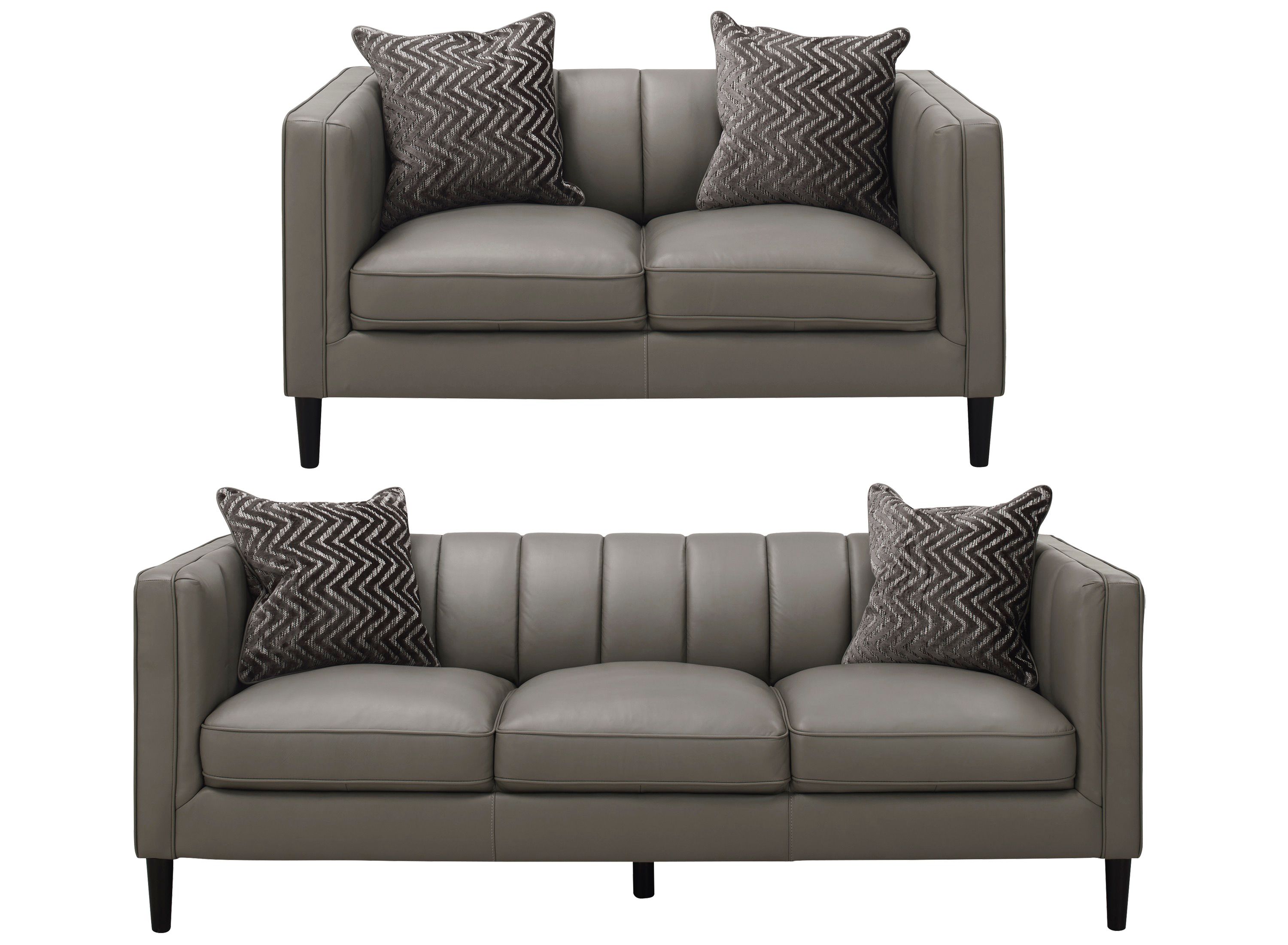 Hutton Leather 2-pc. Sofa and Loveseat Set | Raymour & Flanigan