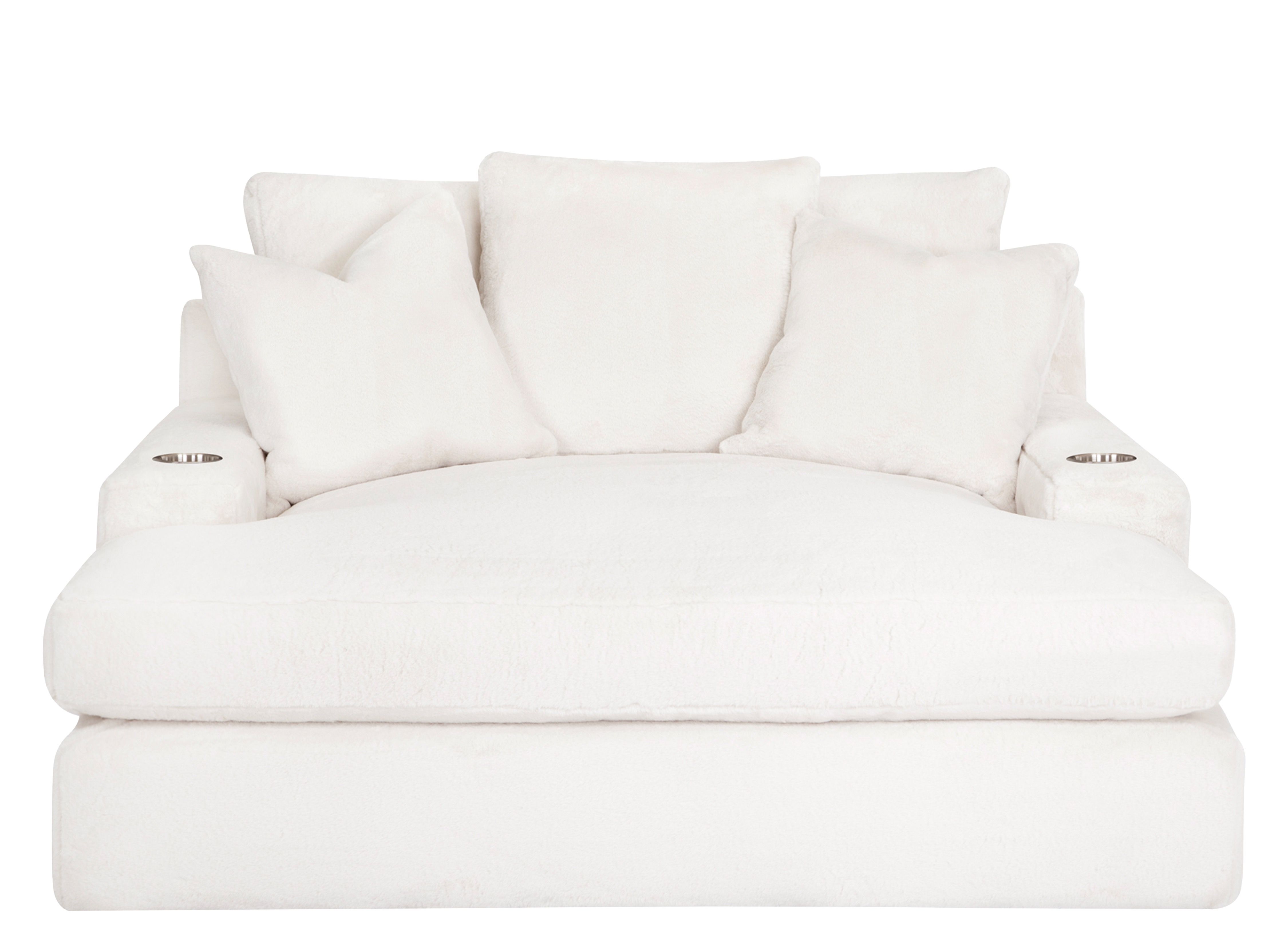 Woolly Chaise w/ Cup Holders and USB | Raymour & Flanigan