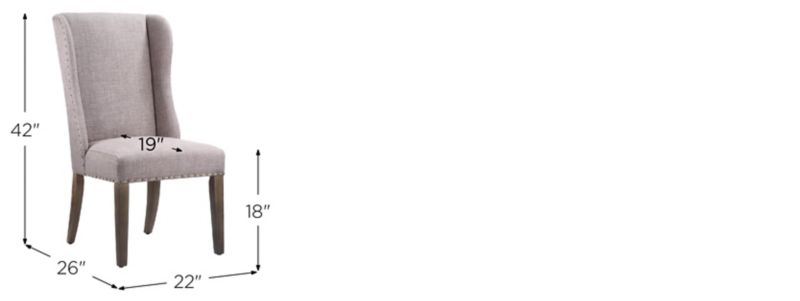 Crossroads Alex Upholstered Wingback Dining Chair (set of 2) | Raymour ...