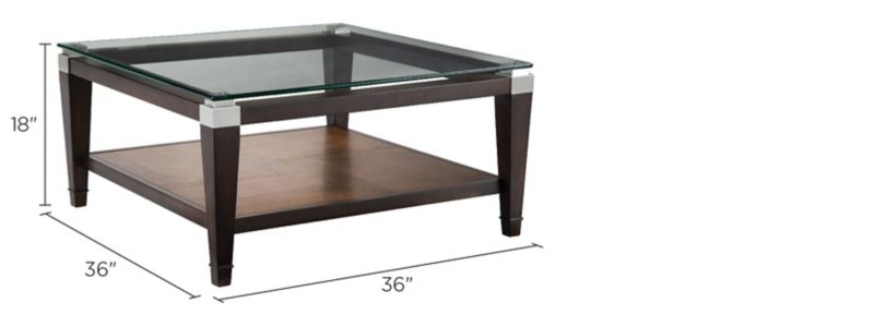 Dunhill Square Glass Coffee Table | Raymour & Flanigan