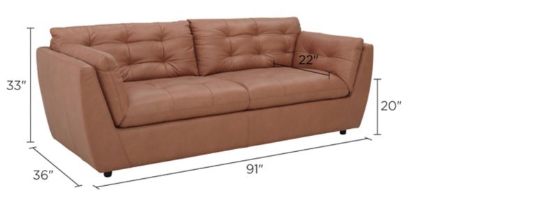 Damar Leather Sofa | Raymour & Flanigan | Raymour & Flanigan