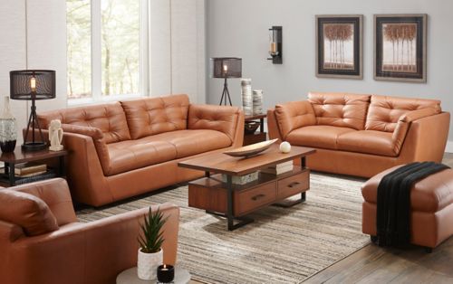 Damar Leather Sofa | Raymour & Flanigan | Raymour & Flanigan