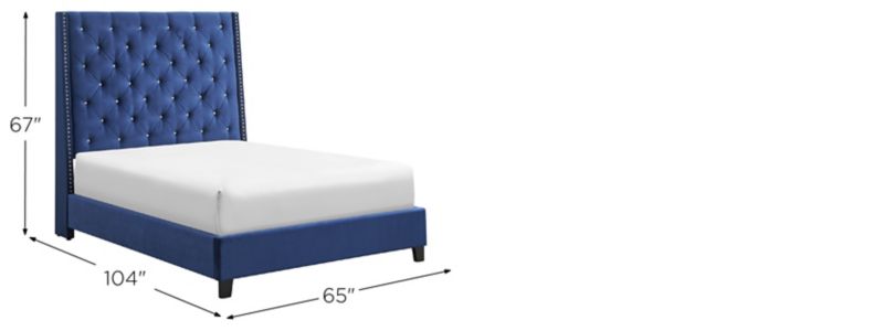 Chant Queen Upholstered Wingback Tufted Bed | Raymour & Flanigan