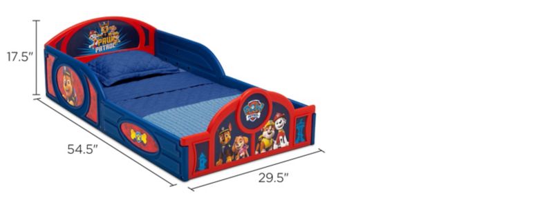 Nick Jr. PAW Patrol Sleep and Play Toddler Bed with Attached Guardrails ...