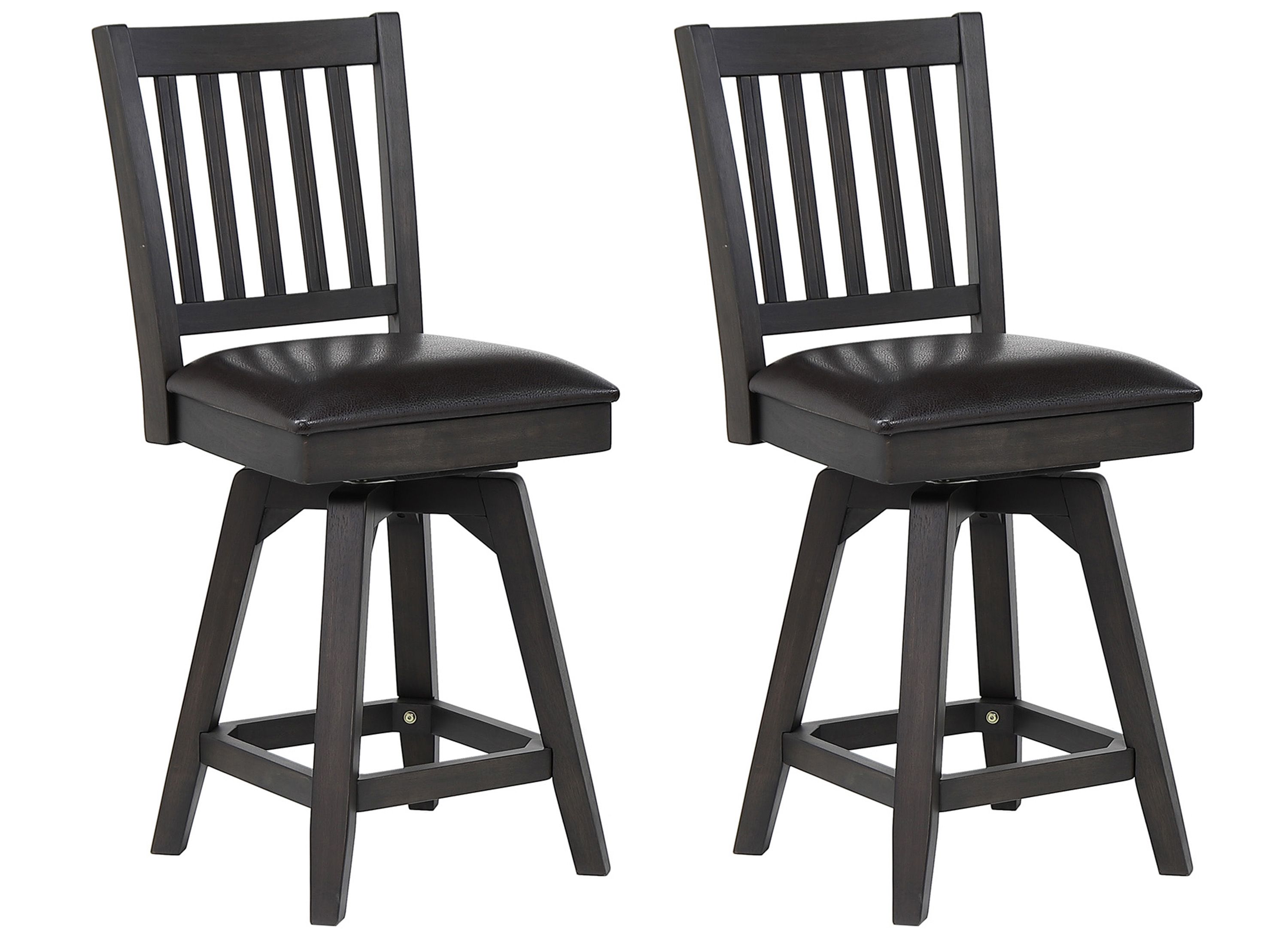 Ashford Slat Back Swivel Counter Stool Set of 2 | Raymour & Flanigan