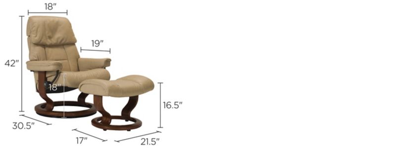 Stressless Ruby Medium Leather Reclining Chair and Ottoman | Raymour ...