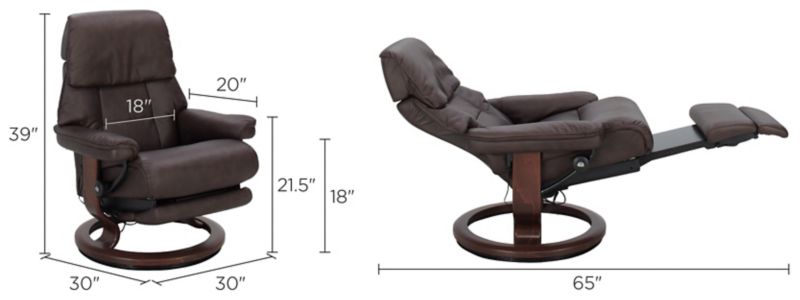 Stressless Ruby Medium Power Leg and Back Recliner | Raymour & Flanigan