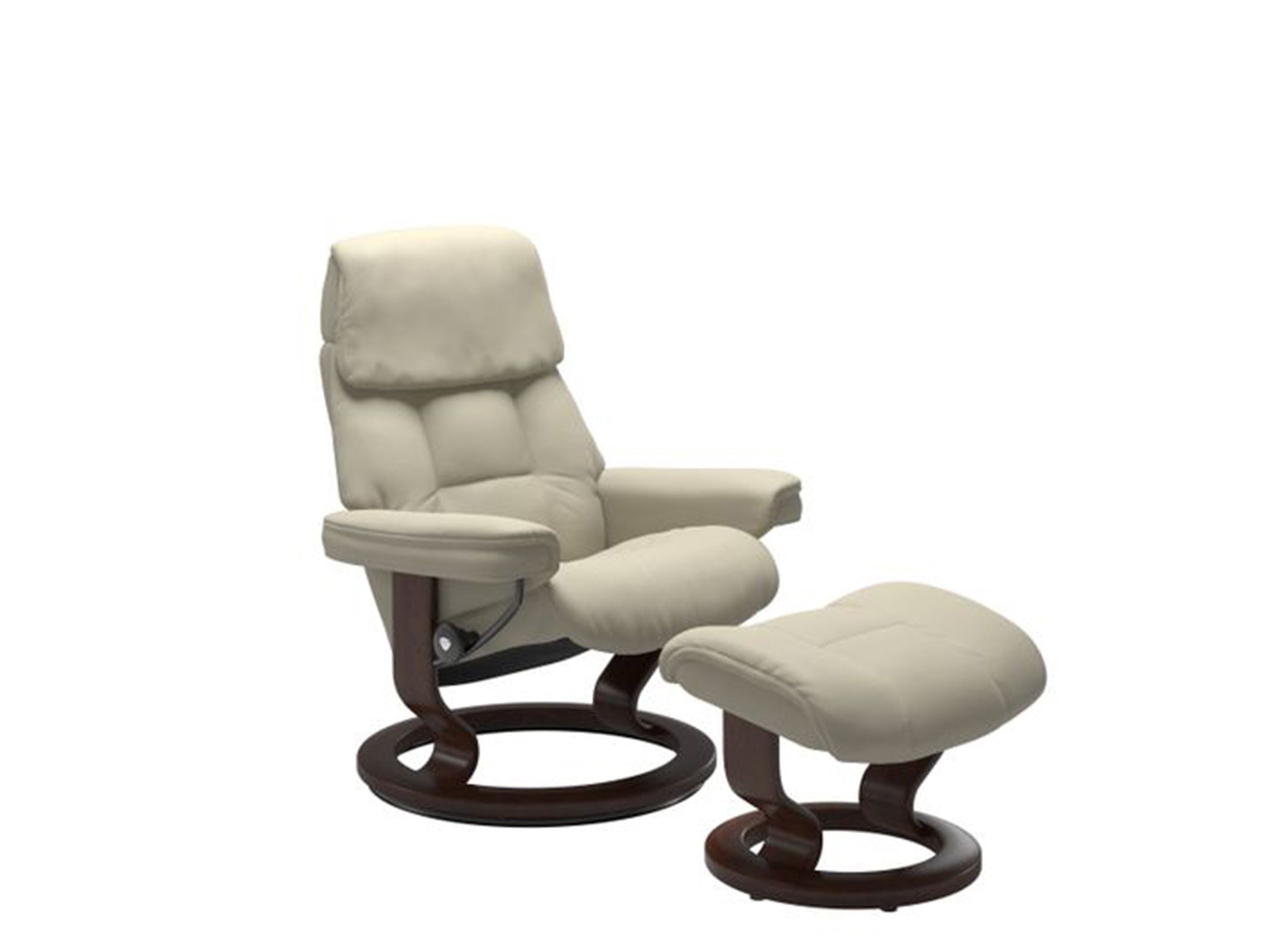 Stressless Ruby Small Classic Leather Reclining Chair and Ottoman ...