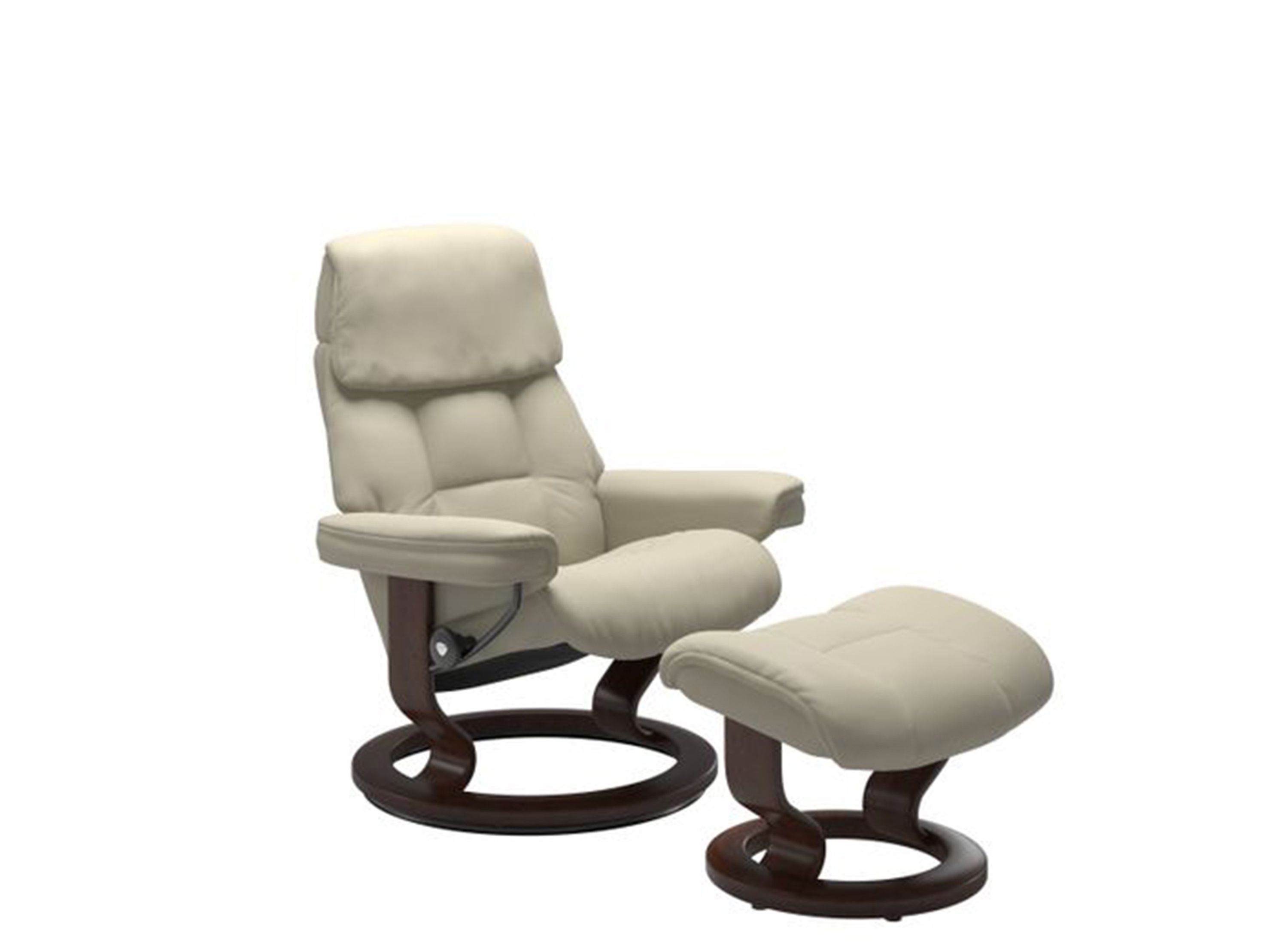 Stressless Ruby Large Classic Leather Reclining Chair and Ottoman ...