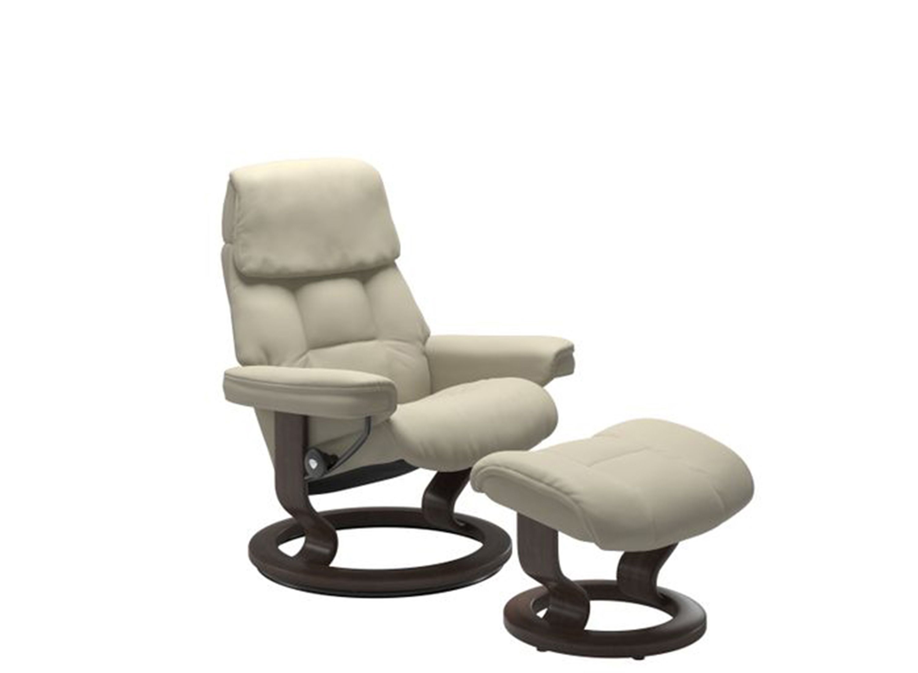 Stressless Ruby Large Classic Leather Reclining Chair and Ottoman ...