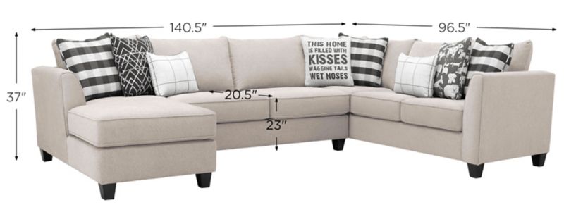 Daine 3-pc. Sectional Sofa | Raymour & Flanigan