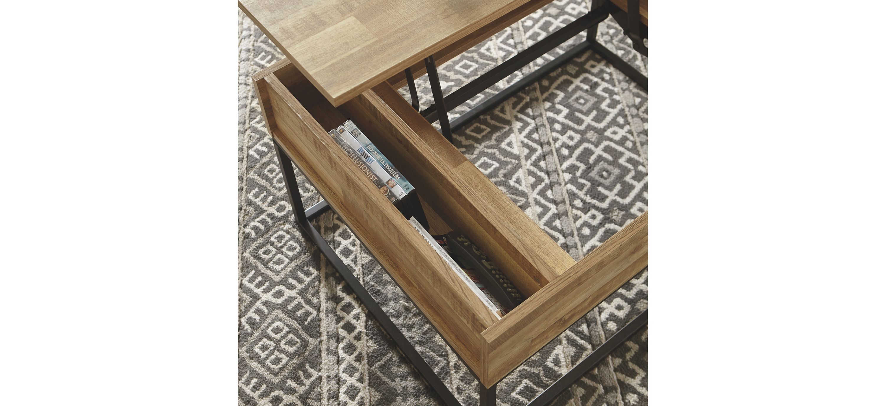 Gerdanet Contemporary Lift Top Cocktail Table | Raymour & Flanigan ...