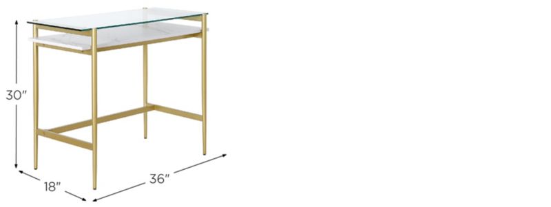 Davis 36" Desk with Faux Marble Shelf | Raymour & Flanigan