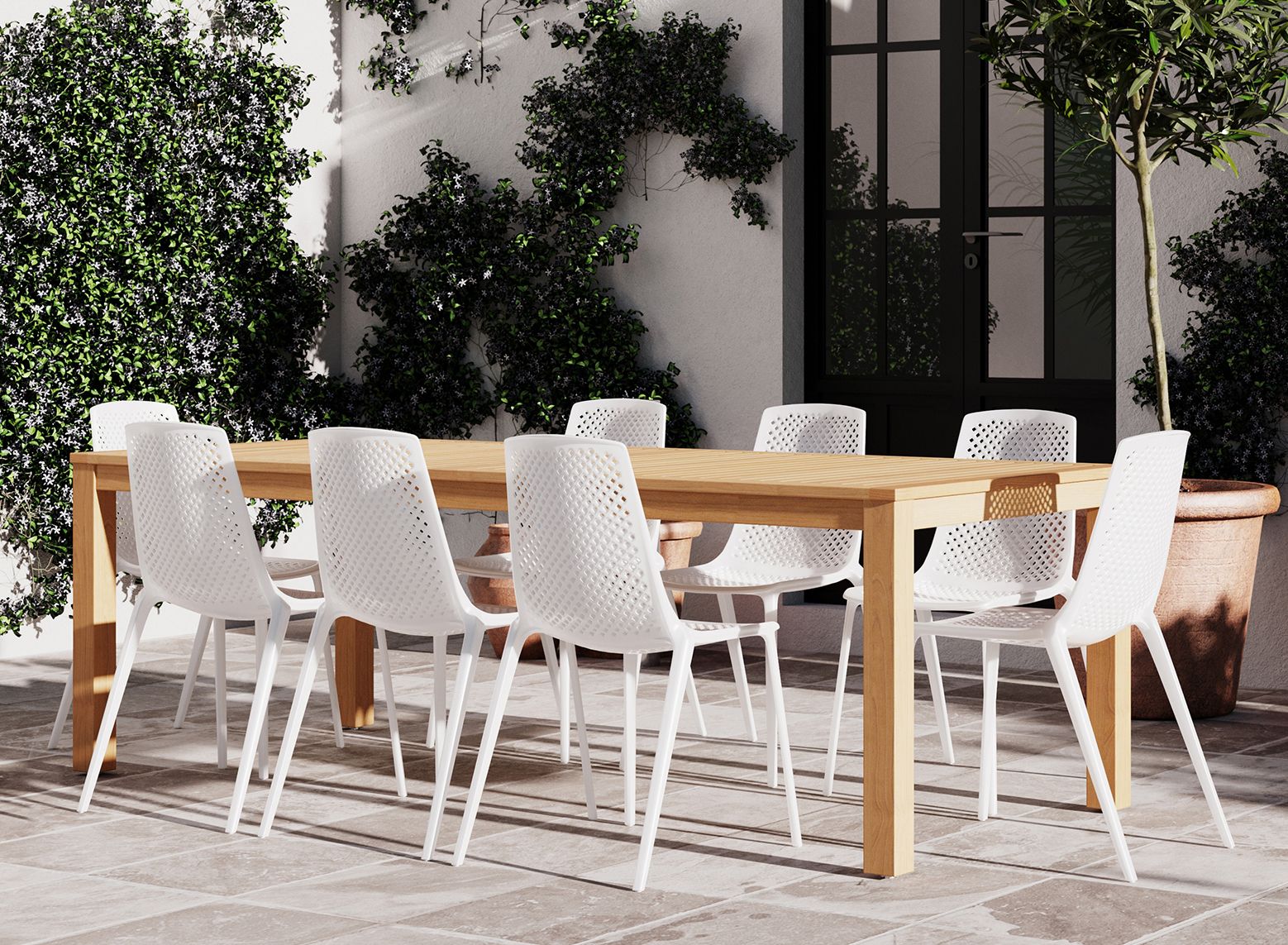 Clair 9-pc Rectangular Patio Dining Table Set | Raymour & Flanigan