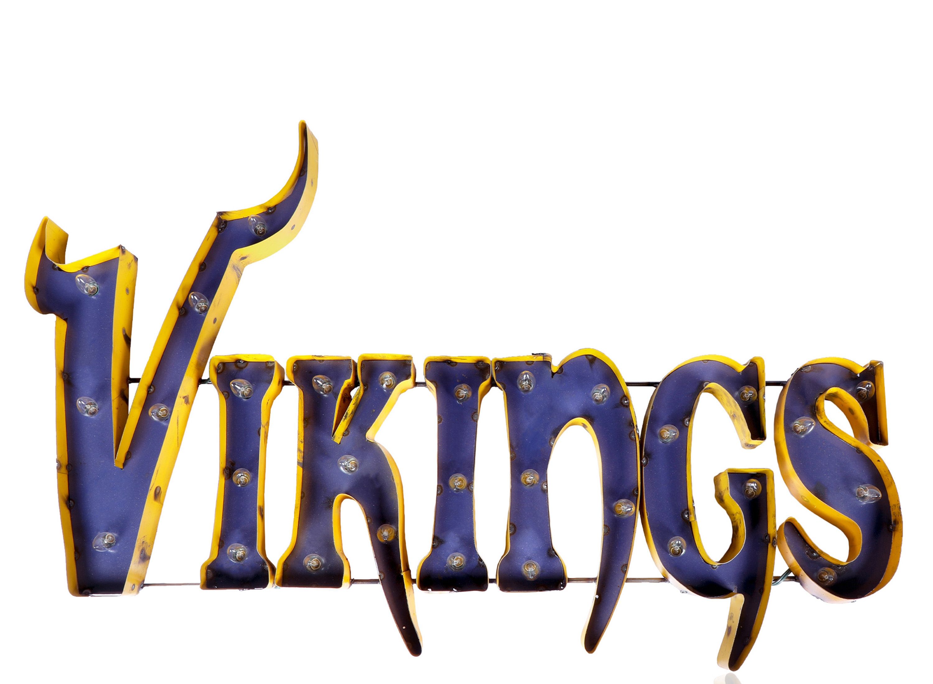 Minnesota Vikings NFL Lighted Recycled Metal Sign | Raymour & Flanigan