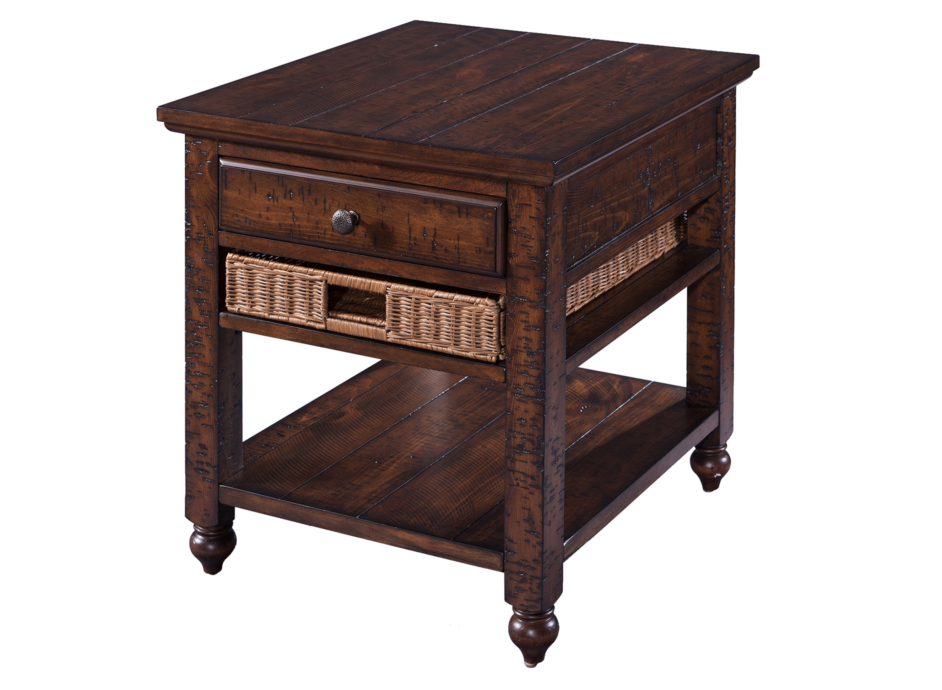 Cottage Lane Wood Rectangular End Table | Raymour & Flanigan