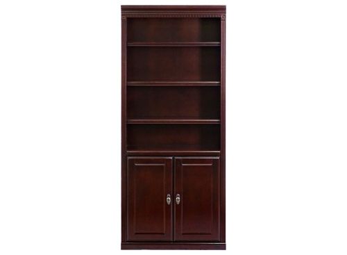 Huntington Oxford Wood Bookcase With Doors | Raymour & Flanigan