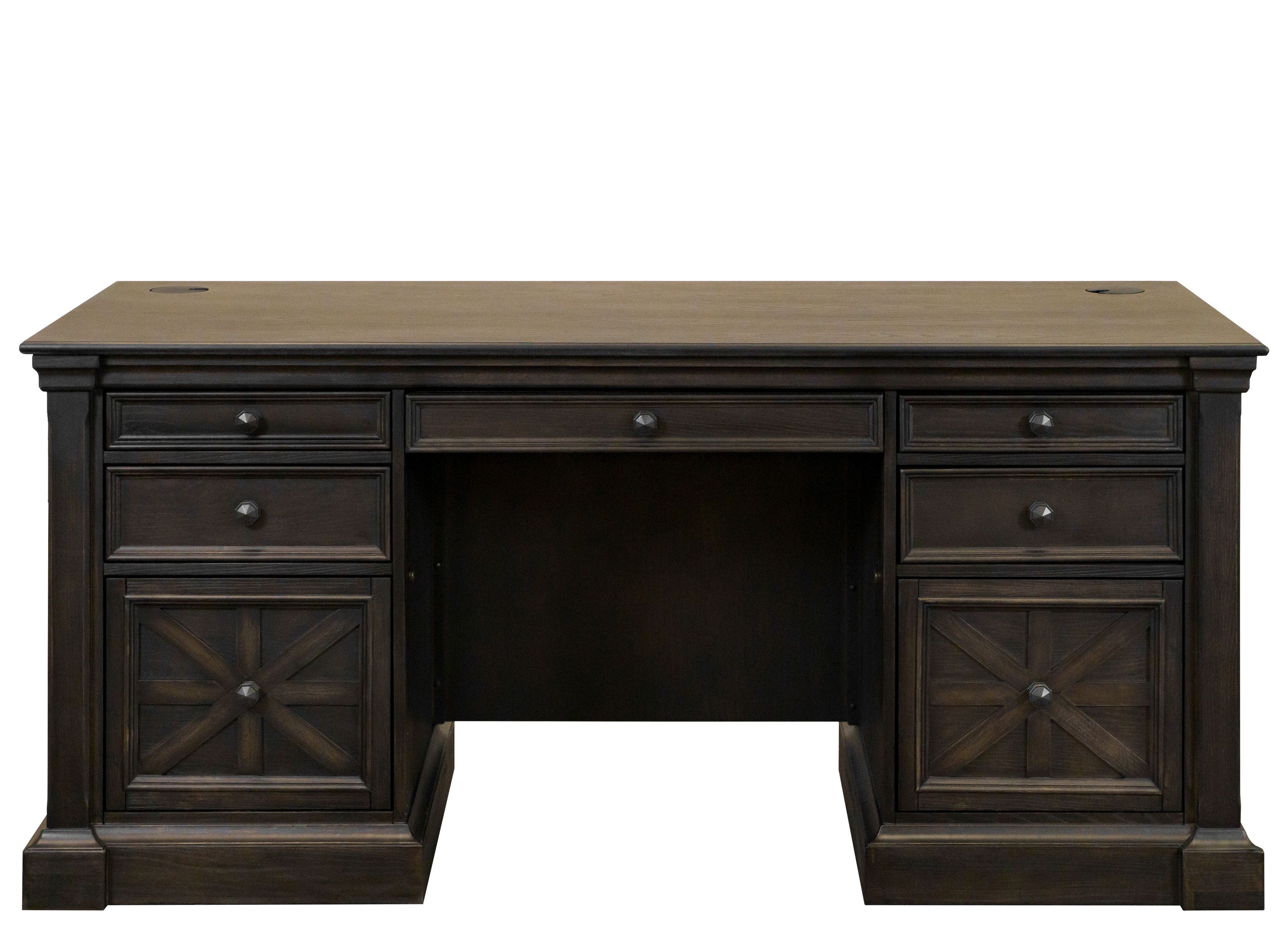 Kingston Traditional Wood Double Pedestal Executive Desk | Raymour ...