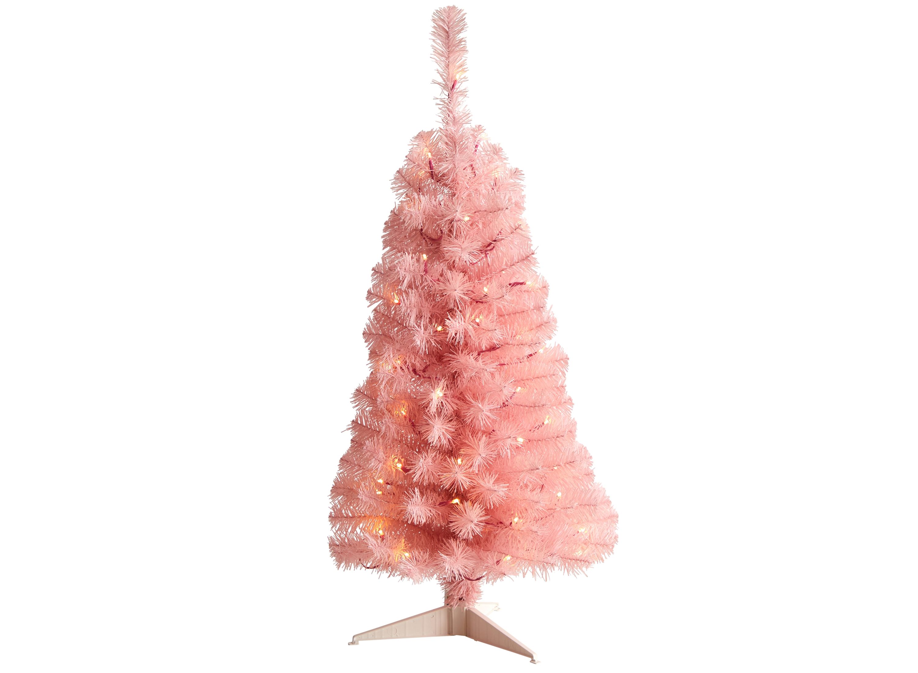3' Pink Artificial Tree with LED Lights and Bendable Branches | Raymour ...