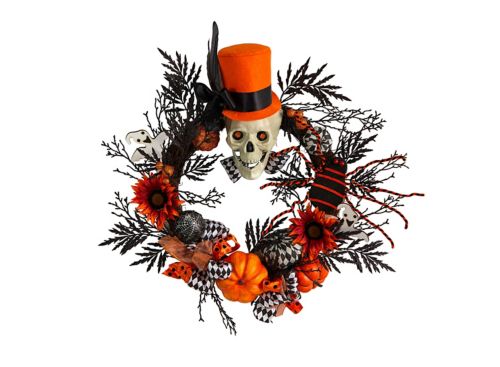 Crisp 20" Skull Wreath | Raymour & Flanigan