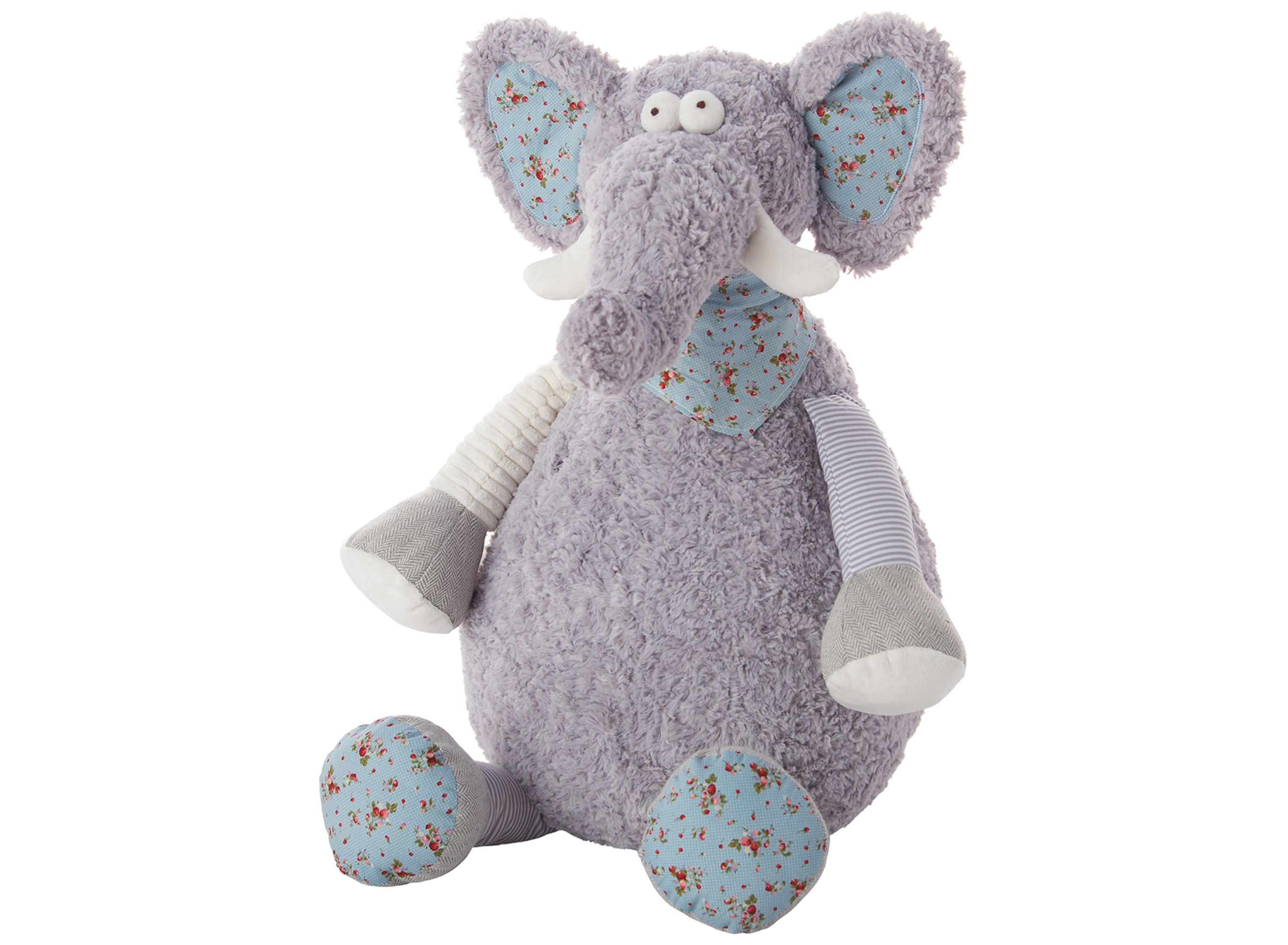 Mina Victory Gray Elephant Plush Animal | Raymour & Flanigan