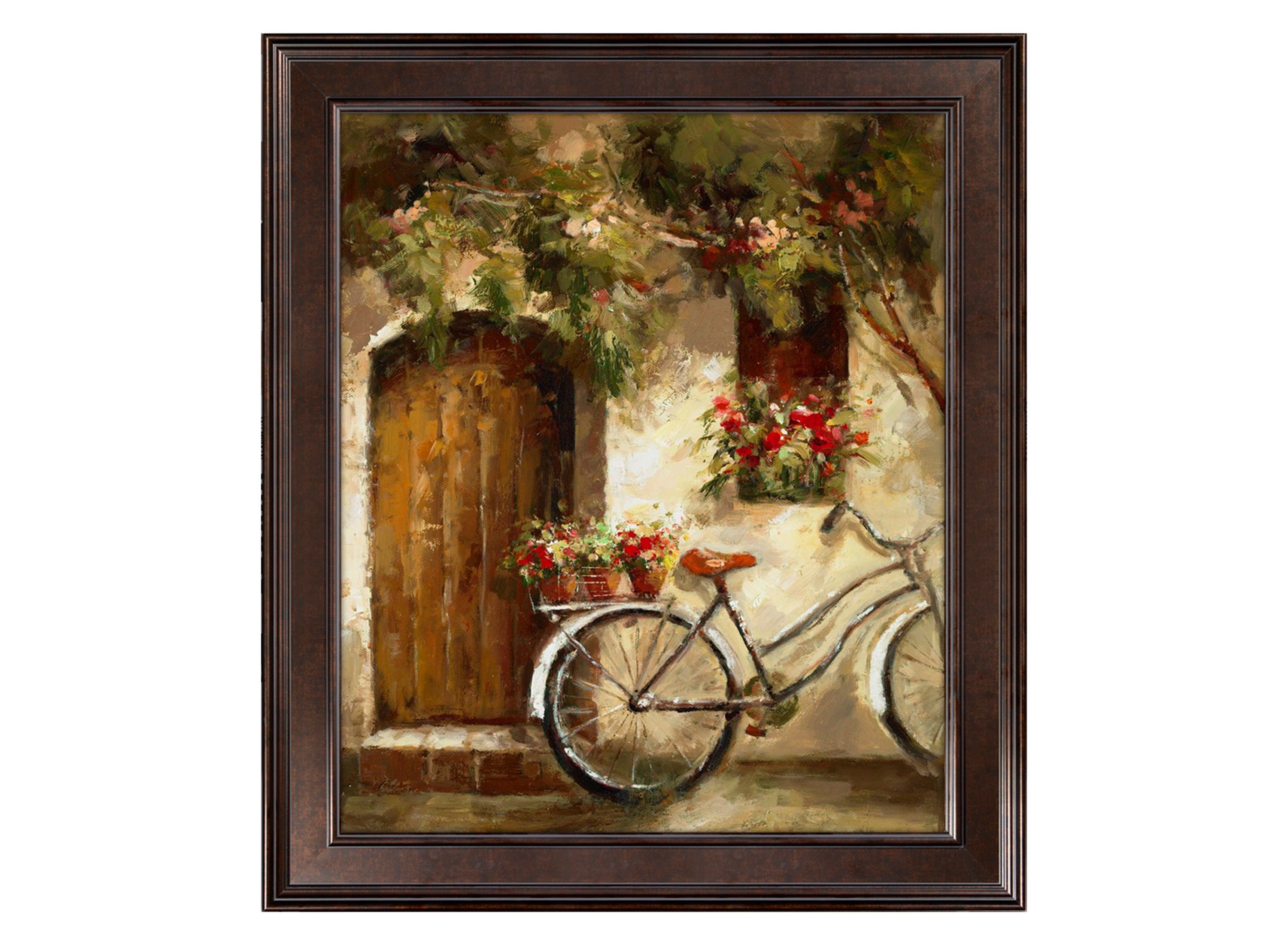 Bicycle Flowers Framed Canvas Wall Art | Raymour & Flanigan