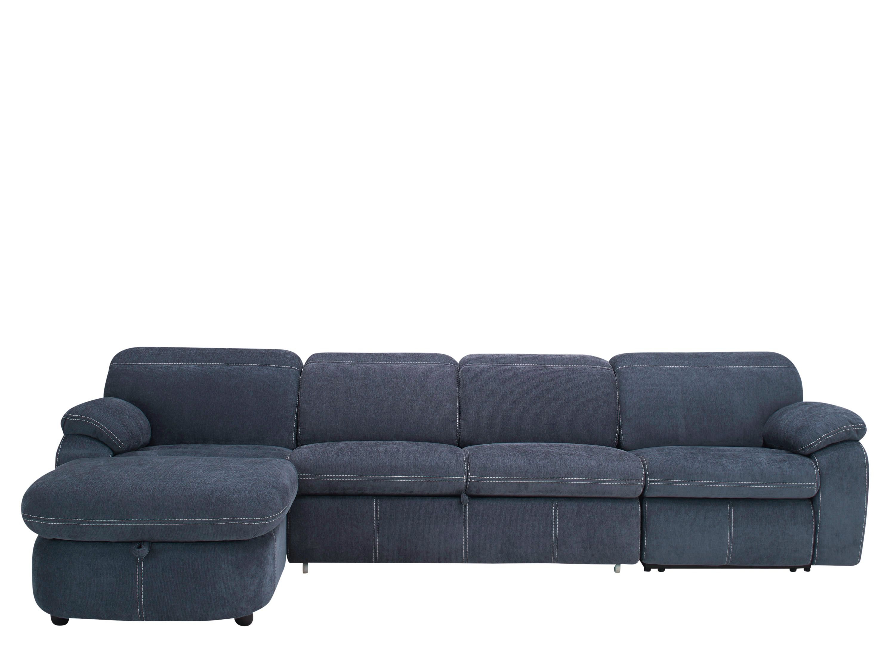 Enbright Microfiber 3-pc. Power-Reclining Sectional w/ Pop-Up Sleeper ...