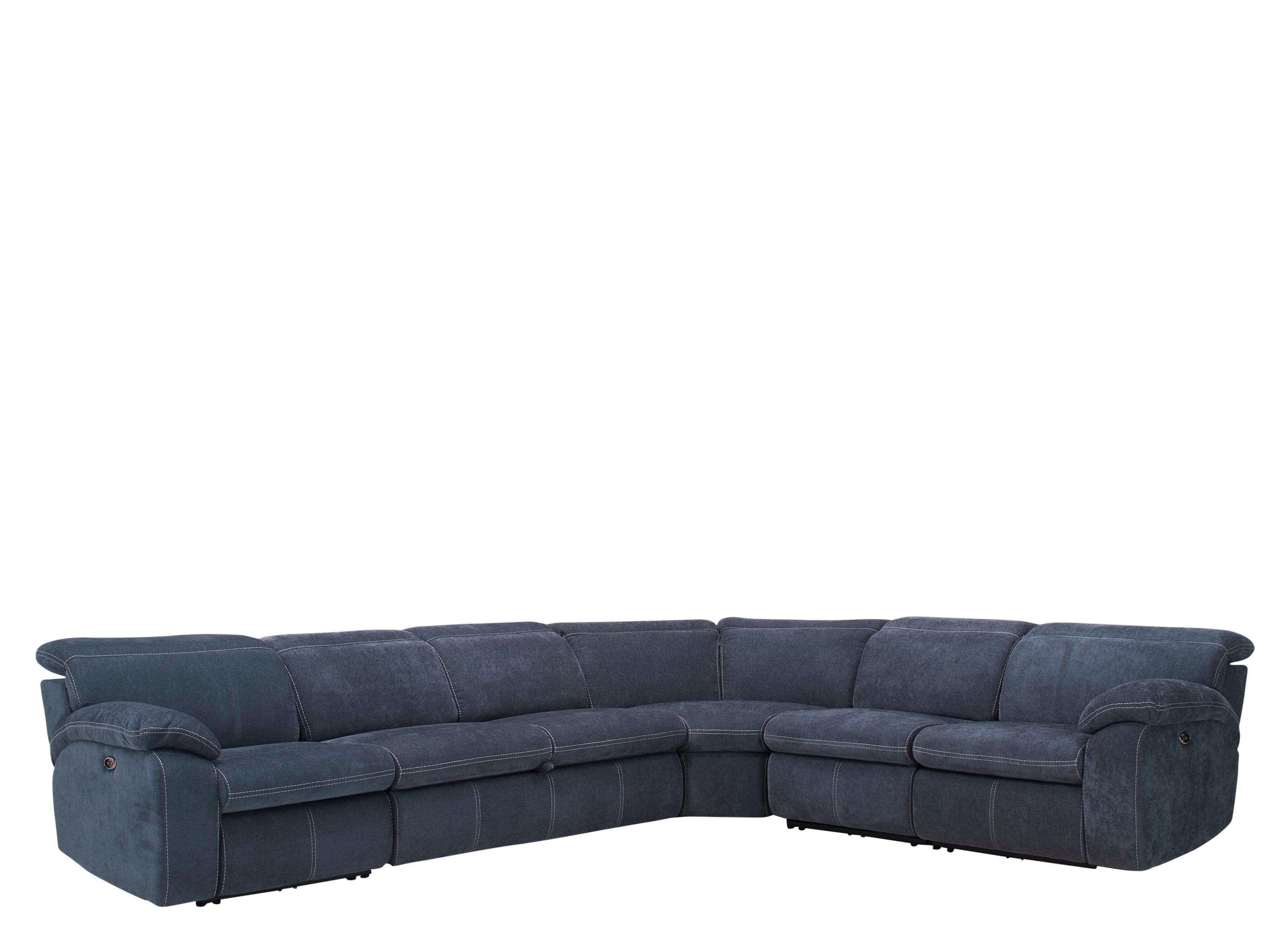 Enbright Microfiber 5-pc. Power-Reclining Sectional w/ Pop-Up Sleeper ...