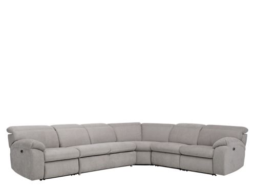 Enbright Microfiber 6-pc. Power-Reclining Sectional w/ Pop-Up Sleeper ...