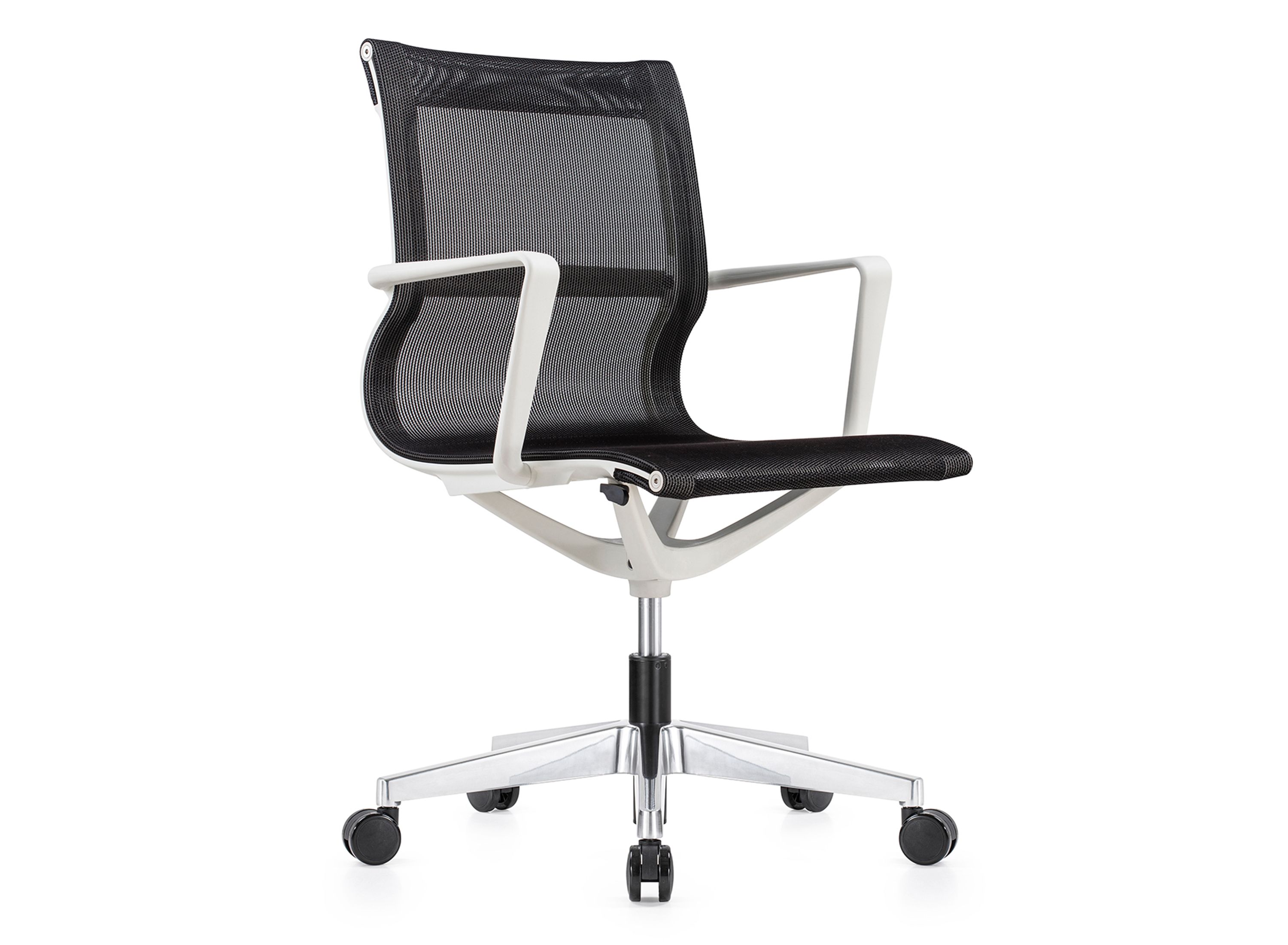 Kinetic White Frame Office Chair with Mesh Back | Raymour & Flanigan