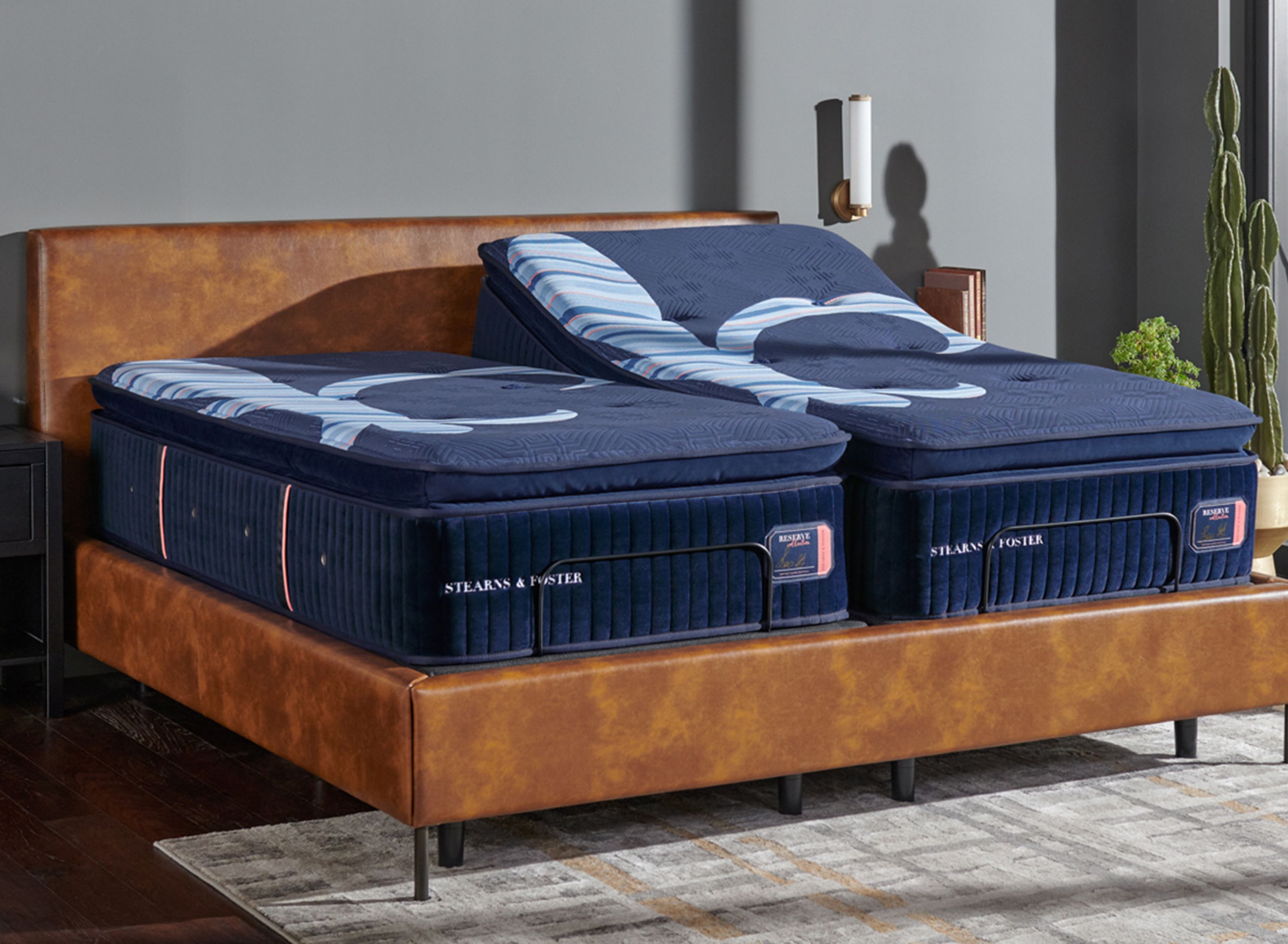 Stearns & Foster Reserve Split California King Plush Euro Pillow Top ...