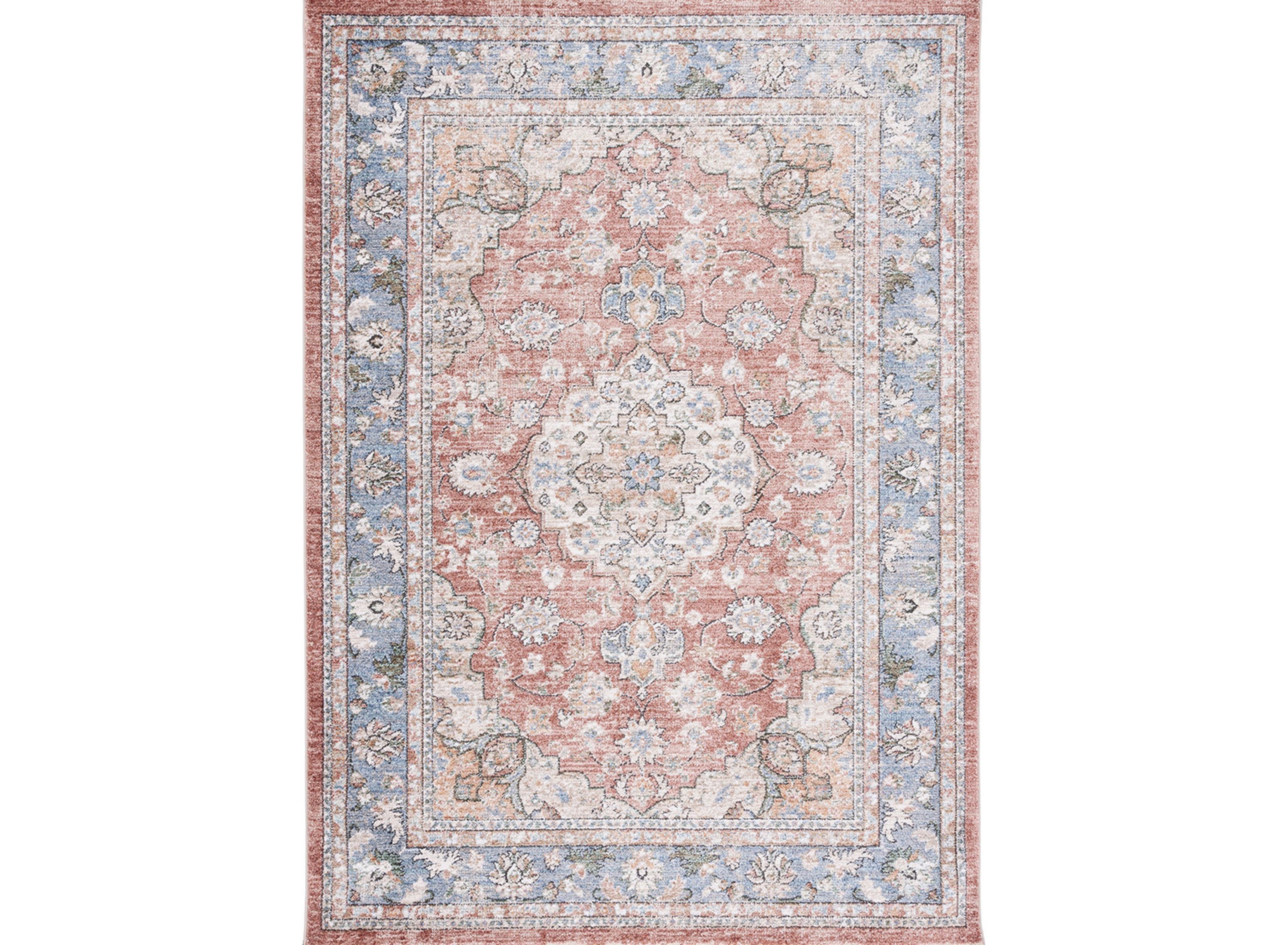 Jasmine Rust & Blue Rug | Raymour & Flanigan | Raymour & Flanigan