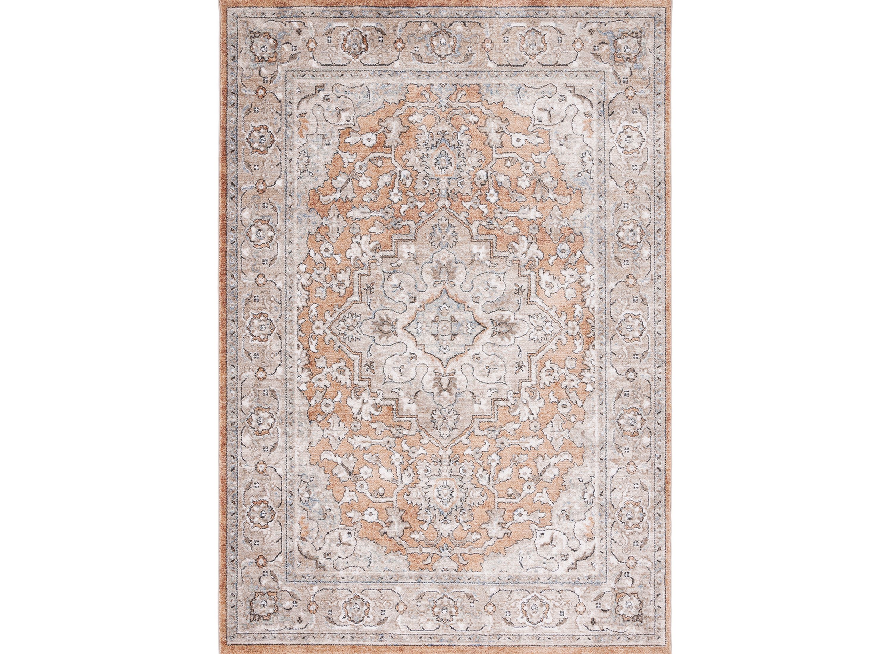 Jasmine Orange & Gray Rug | Raymour & Flanigan | Raymour & Flanigan