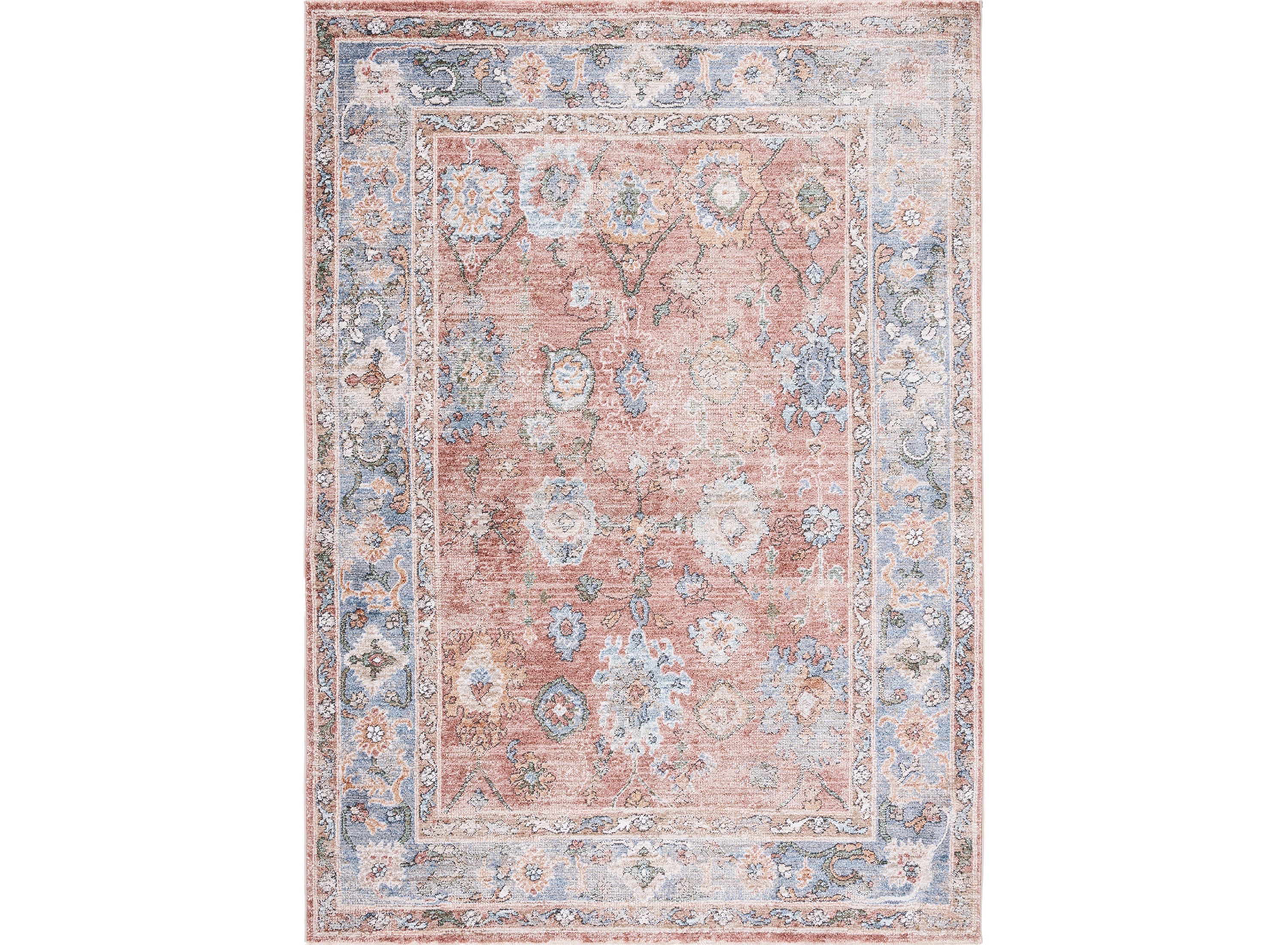 Jasmine Rust & Blue Rug II | Raymour & Flanigan | Raymour & Flanigan