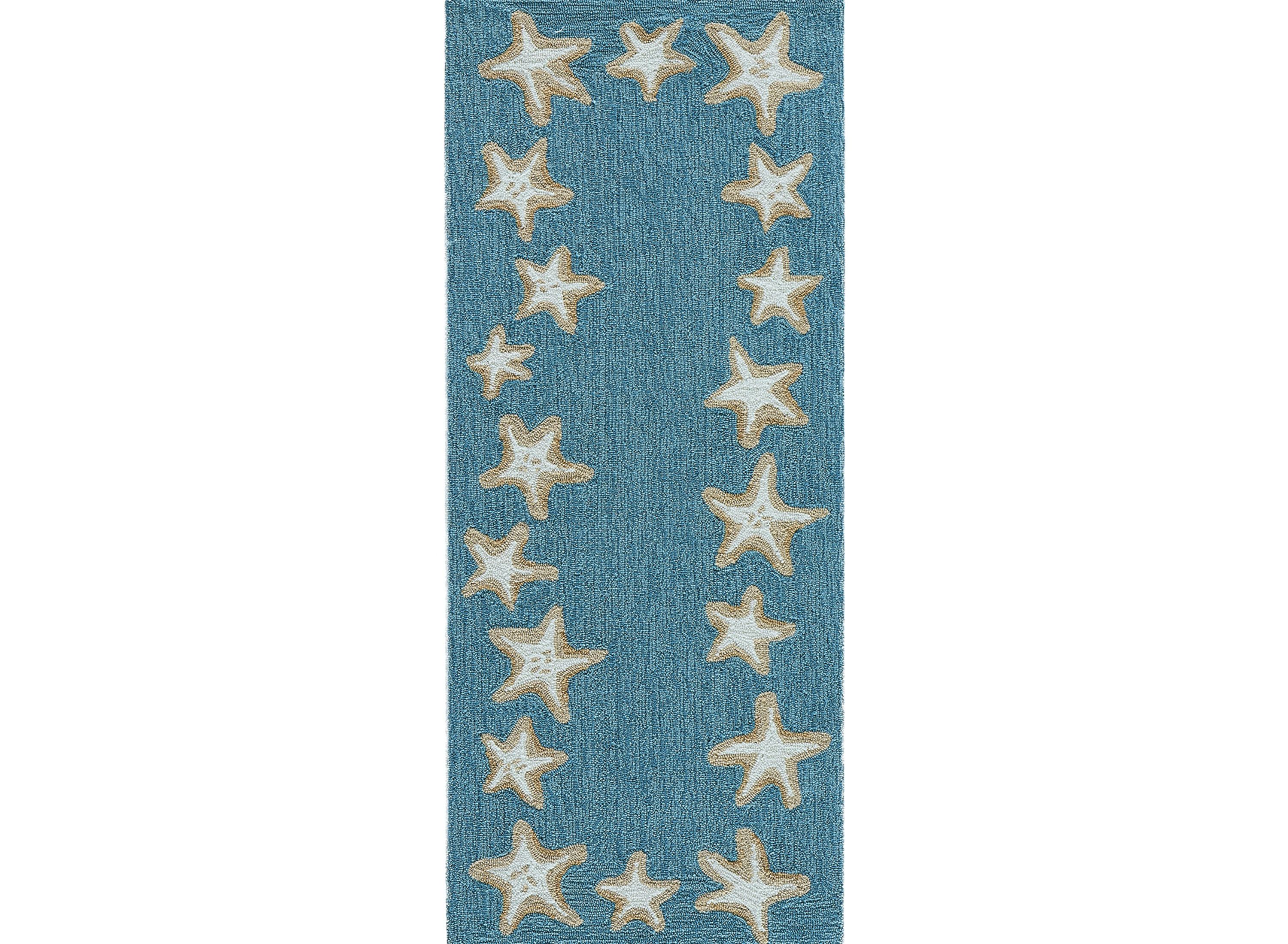 Starfish Border Indoor/Outdoor Area Rug | Raymour & Flanigan