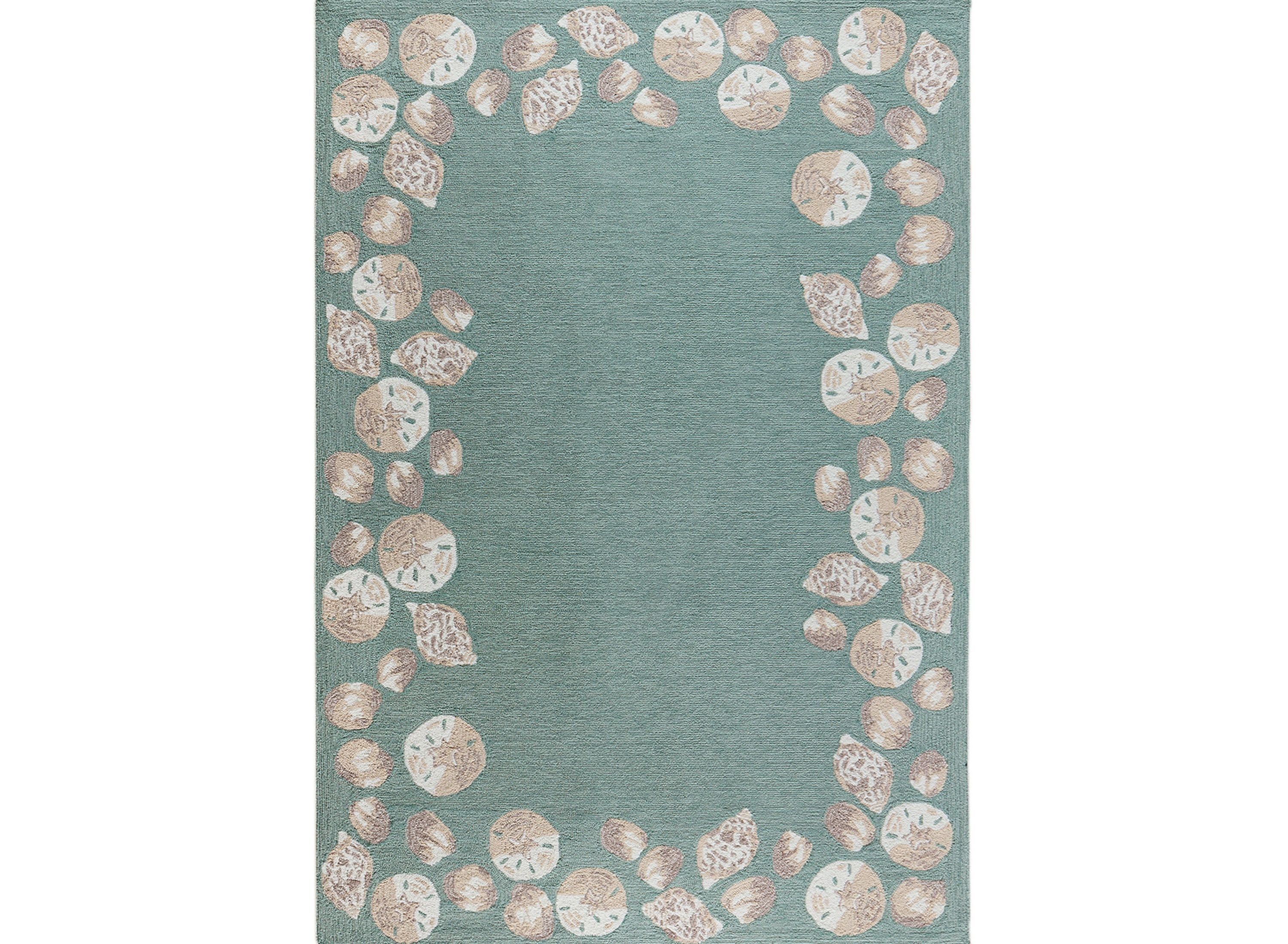 Seashell Border Indoor/Outdoor Area Rug | Raymour & Flanigan