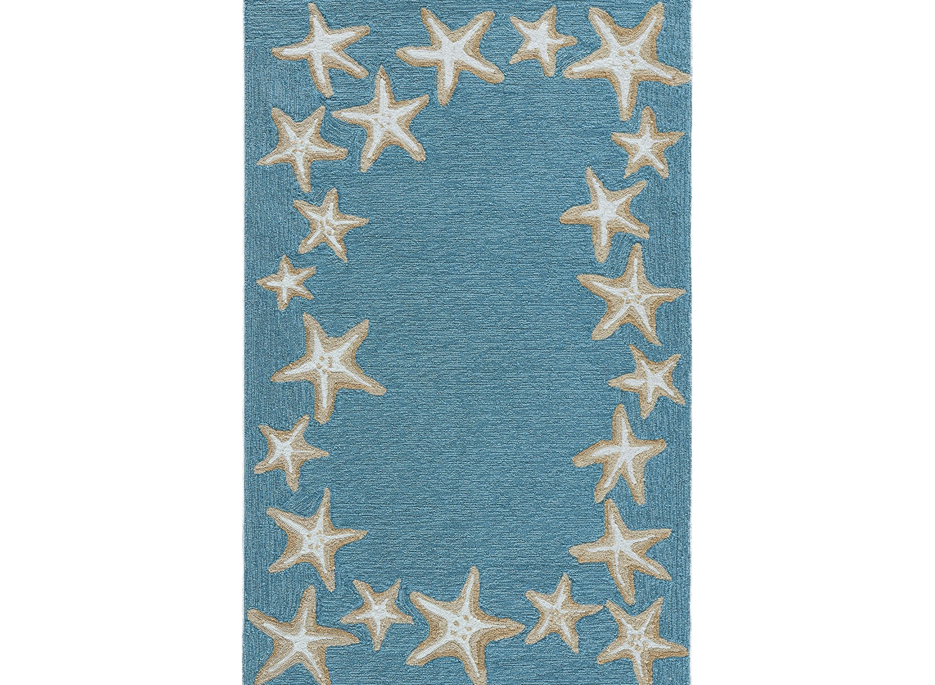 Starfish Border Indoor/Outdoor Area Rug | Raymour & Flanigan