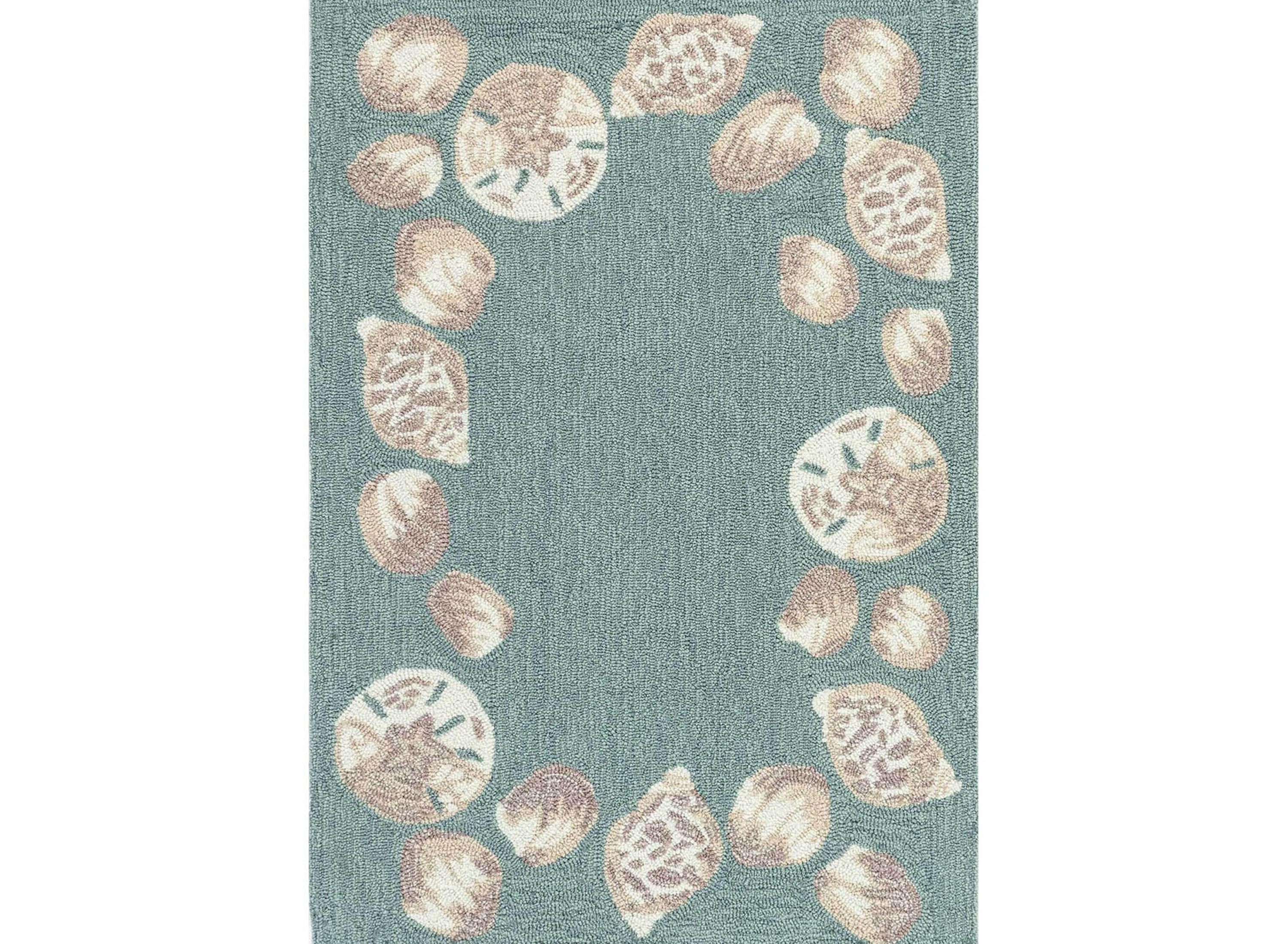 Seashell Border Indoor/Outdoor Area Rug | Raymour & Flanigan