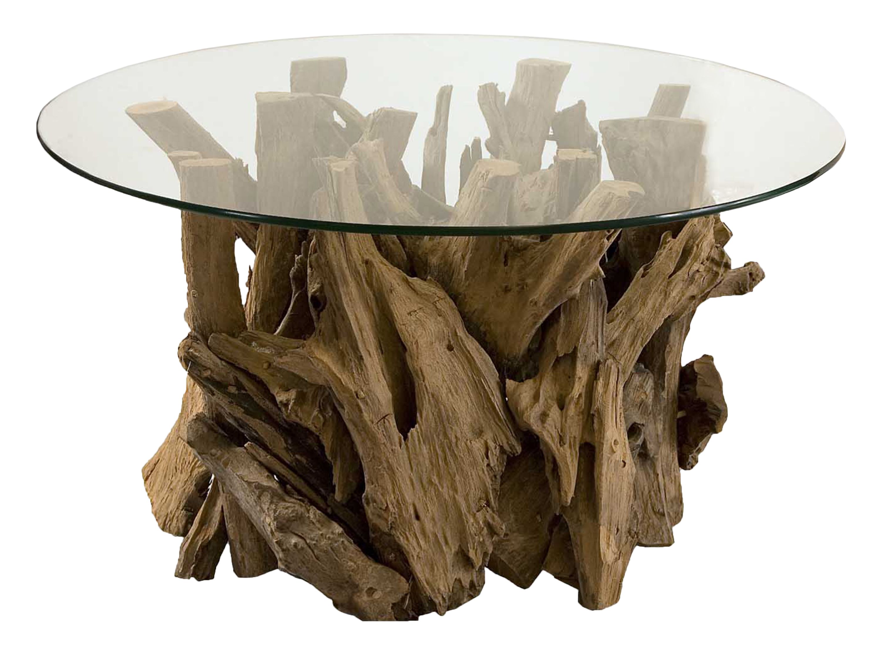 Driftwood Round Glass Cocktail Table | Raymour & Flanigan
